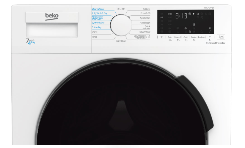 Beko 220 volt washer dryer combo 7kg washer 4 kg dryer WDL742441W220v ...