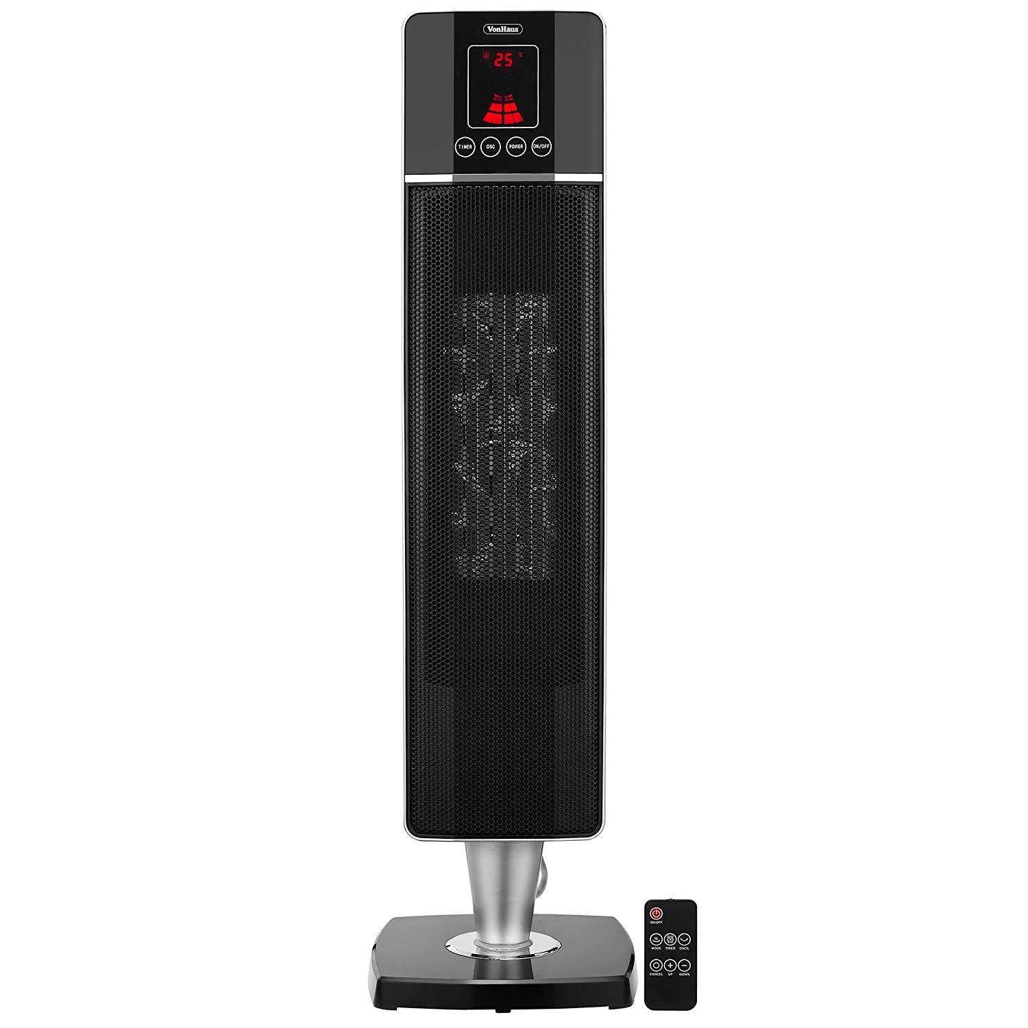 Vonhaus 220 Volt Oscillating Tower Fan Heater Timer Remote 220v 240 ...